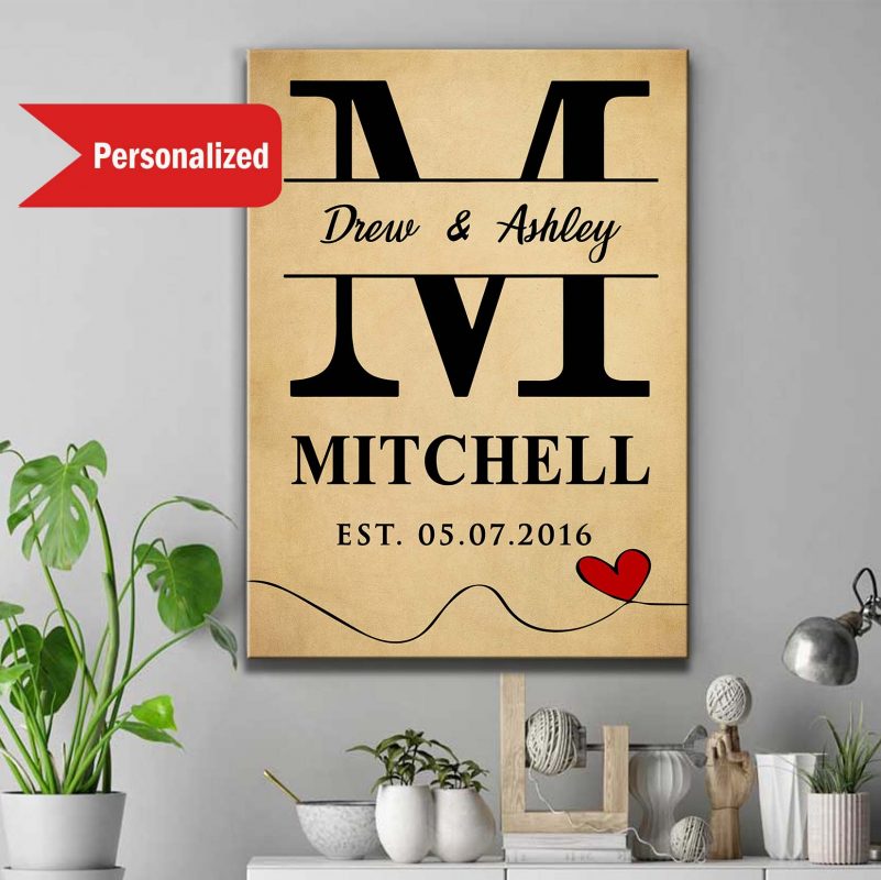 Personalized Husband and Wife Canvas Print Wall Art – Personalized ...