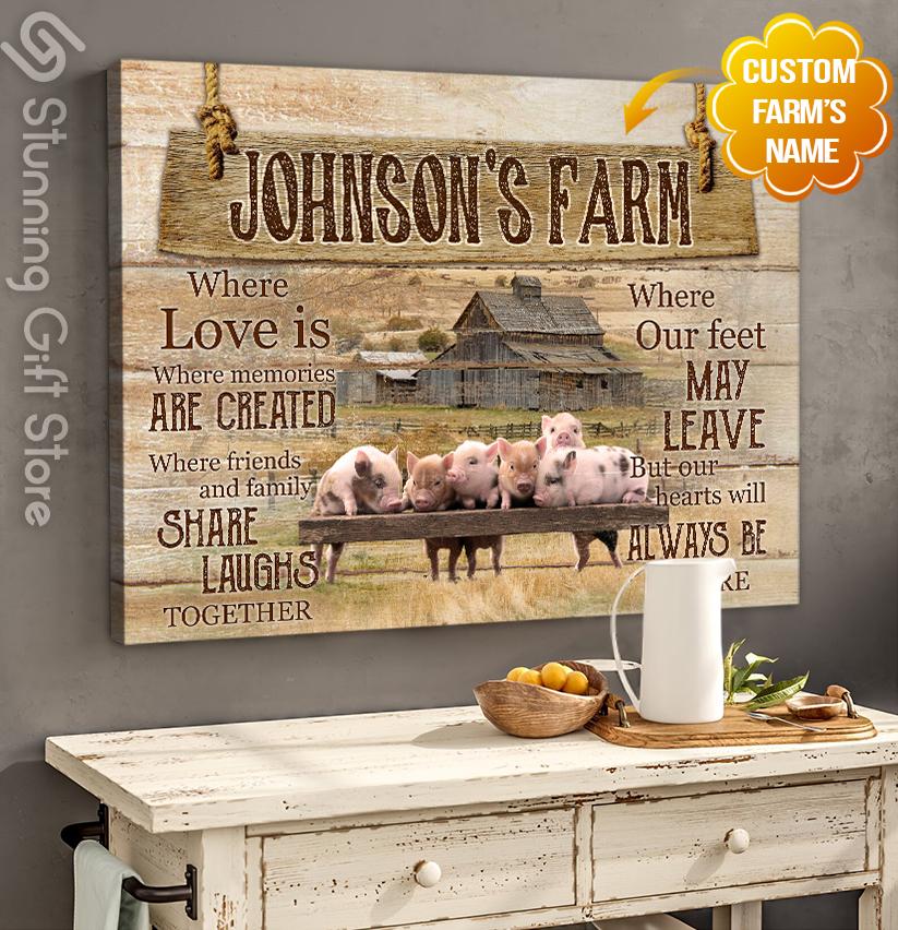 Top 7 Rustic Domestic Piglet Custom Canvas Farmhouse Hanging Wall Decor ...